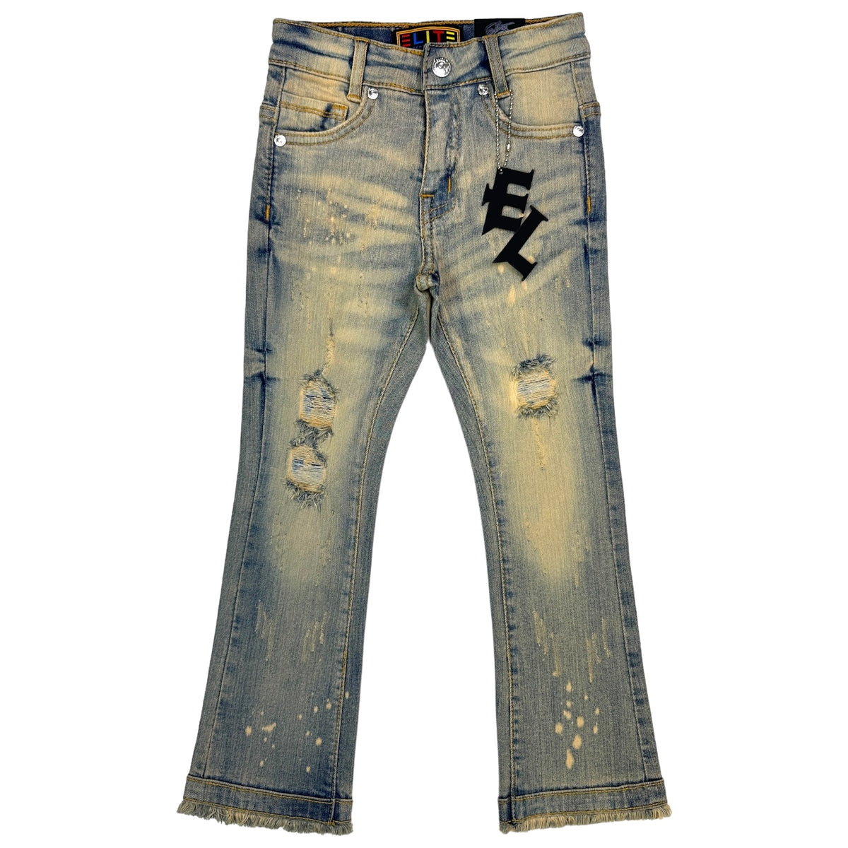 Vintage Splash Premium Kids Stack Jeans | Premium Designer Clothing